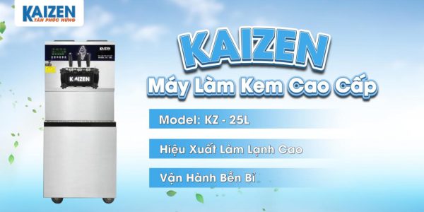 MÁY LÀM KEM TƯƠI CAO CẤP KAIZEN KZ - 25L HAI MÁY NÉN - kaizenvietnam