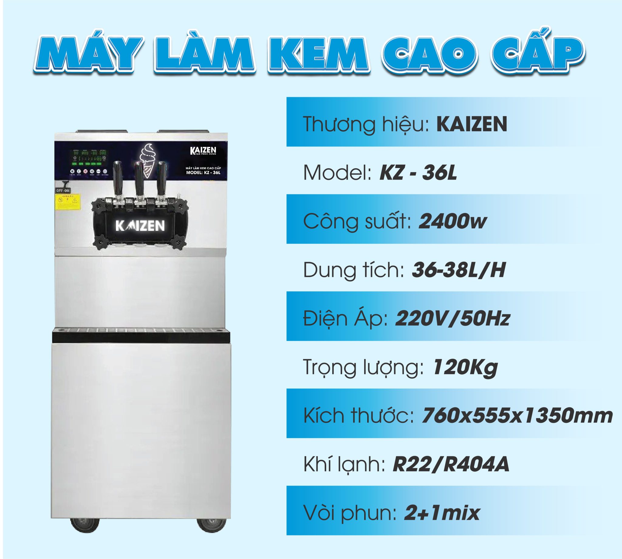 Máy làm kem Kaizen tạo chất lượng kem ngon hoàn hảo - kaizenvietnam